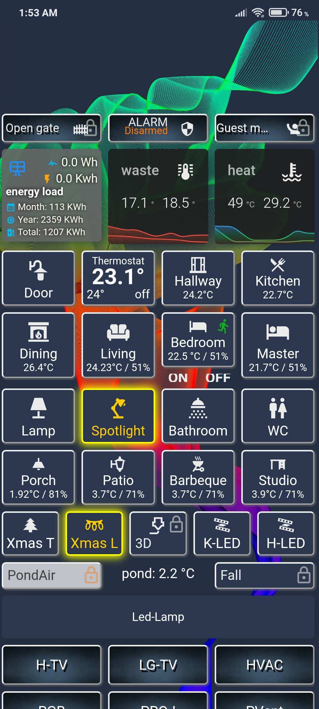 Create a button containing switch & sensor (with color state ...