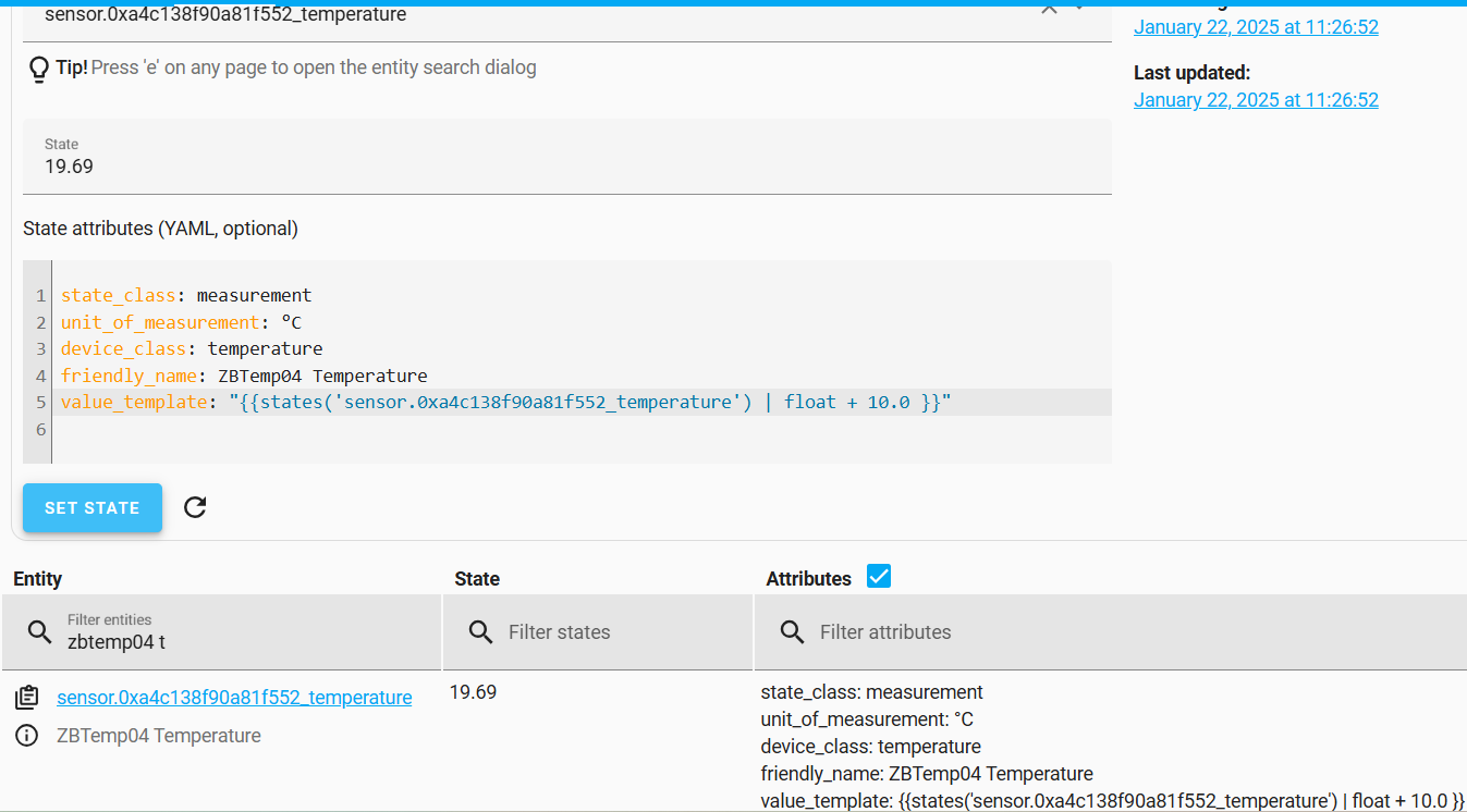 Adding A Sensor Offset Using States Configuration Home Assistant Community