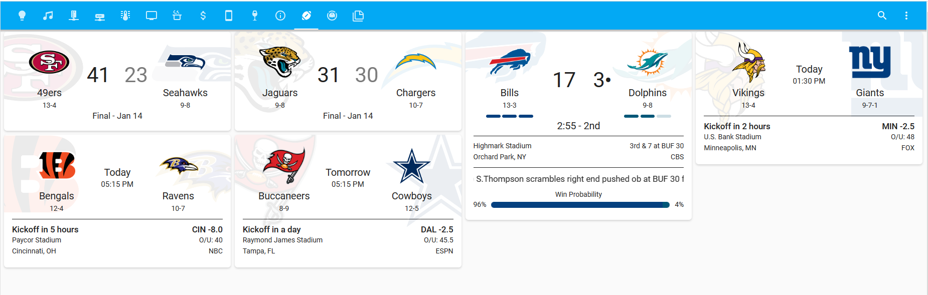 Real-Time Sports Scores w/ TeamTracker and TeamTracker-Card (Beta ...
