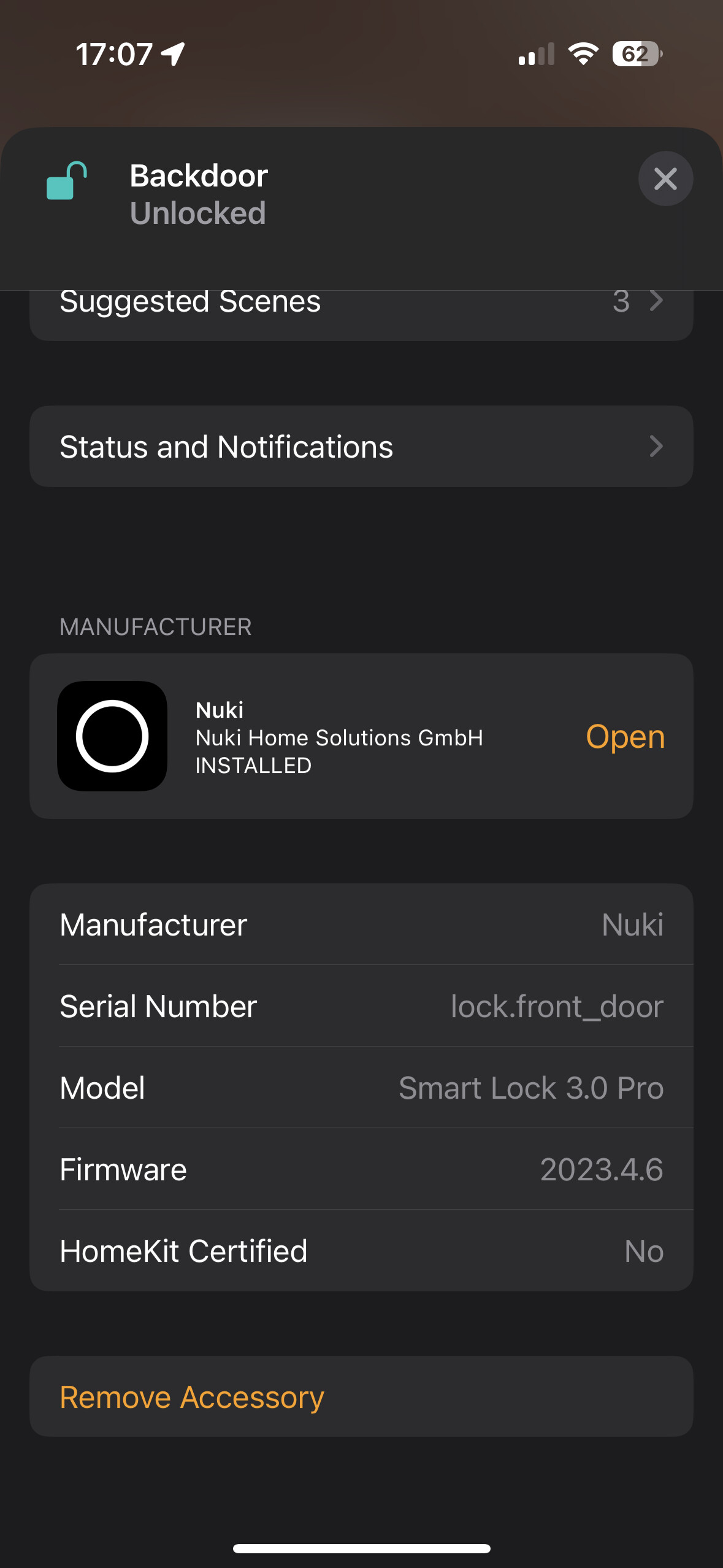 Nuki smart lock integration with unlatch feature exposed on Homekit ...