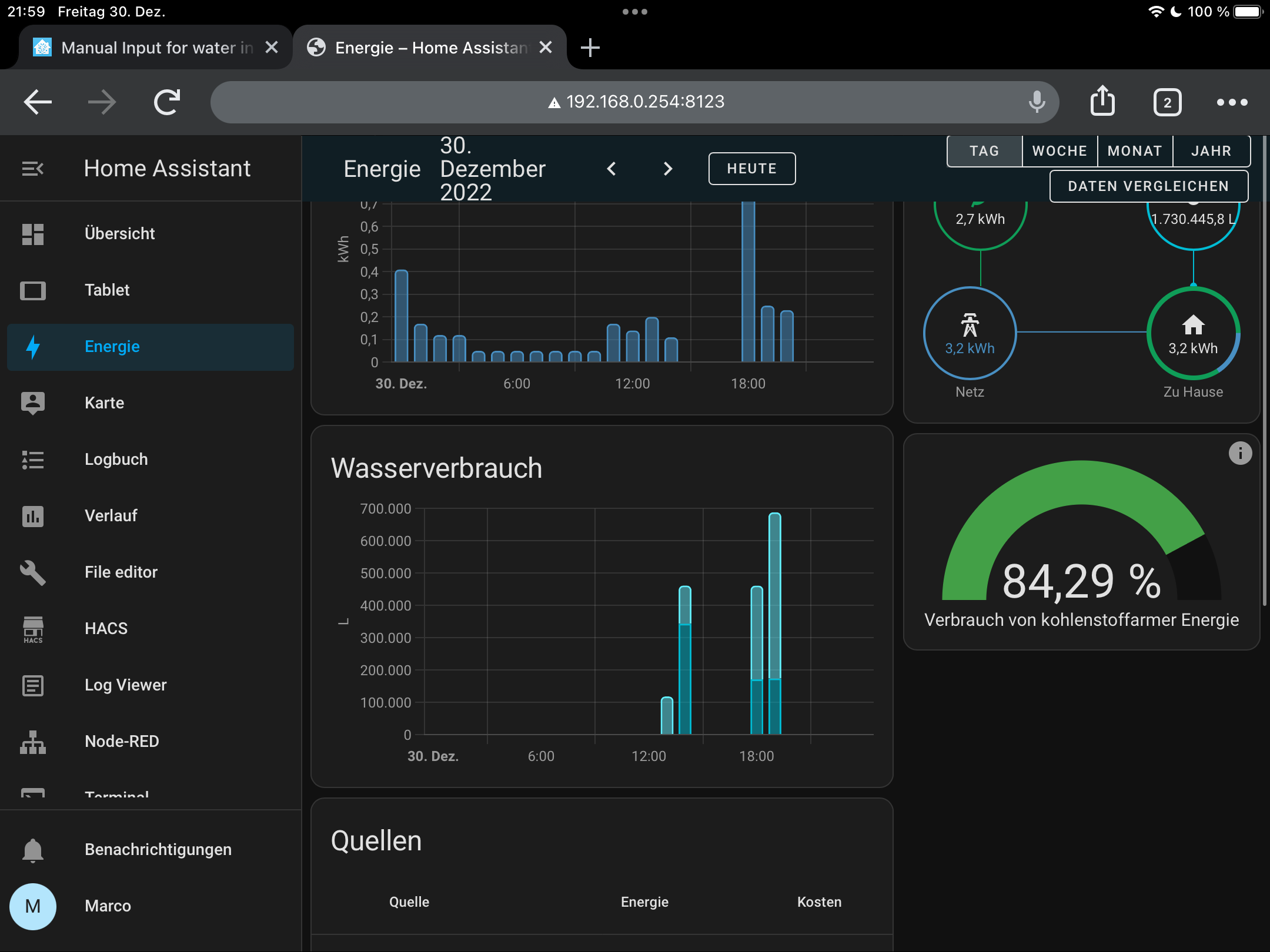 Manual Input For Water In The Energy Dashboard Configuration Home