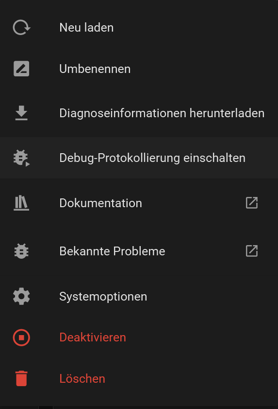 Add services to start/stop debug logging (of integrations) - Feature ... Add services to start/stop debug logging (of integrations) - Feature ...