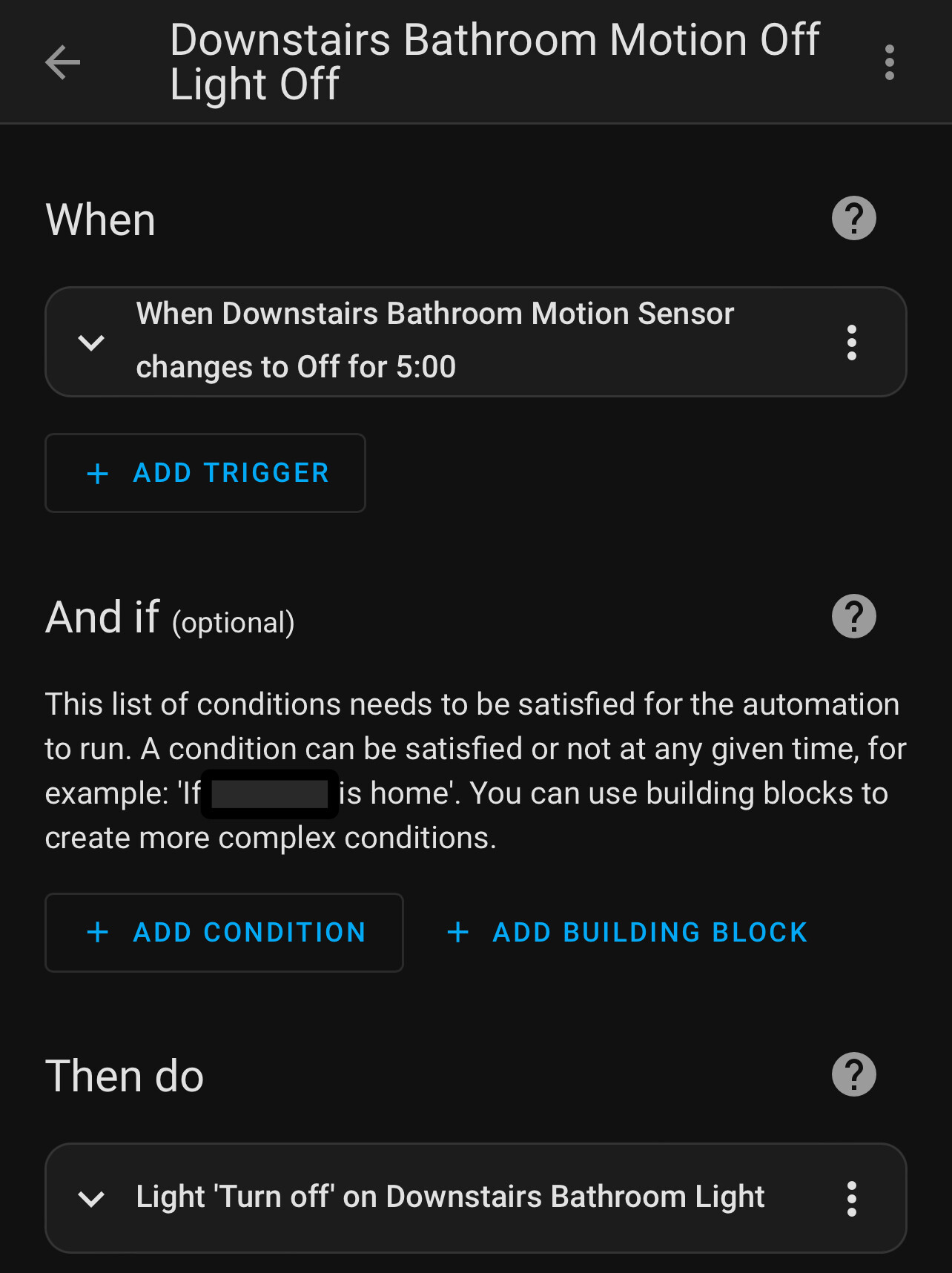 Trying to create an automation with three Motion sensors ...