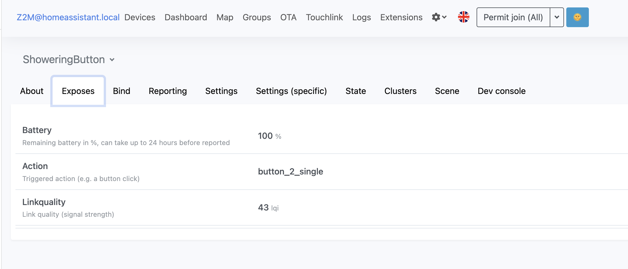 Zigbee Button Action Is Missing In Ha Zigbee Home Assistant Community