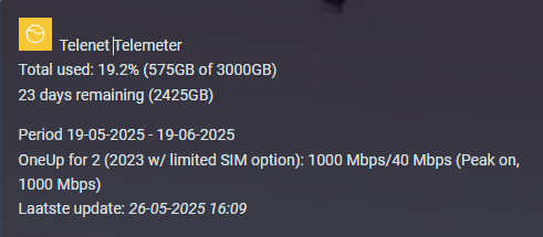 Telenet telemeter ISP monthly data usage - Page 2 - Custom Integrations ...