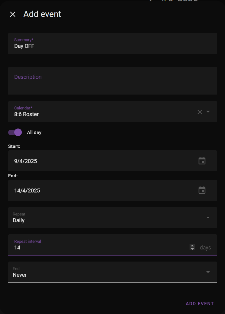 How To: Rotating/Rolling Shift Work Roster with Stock Calendar ...