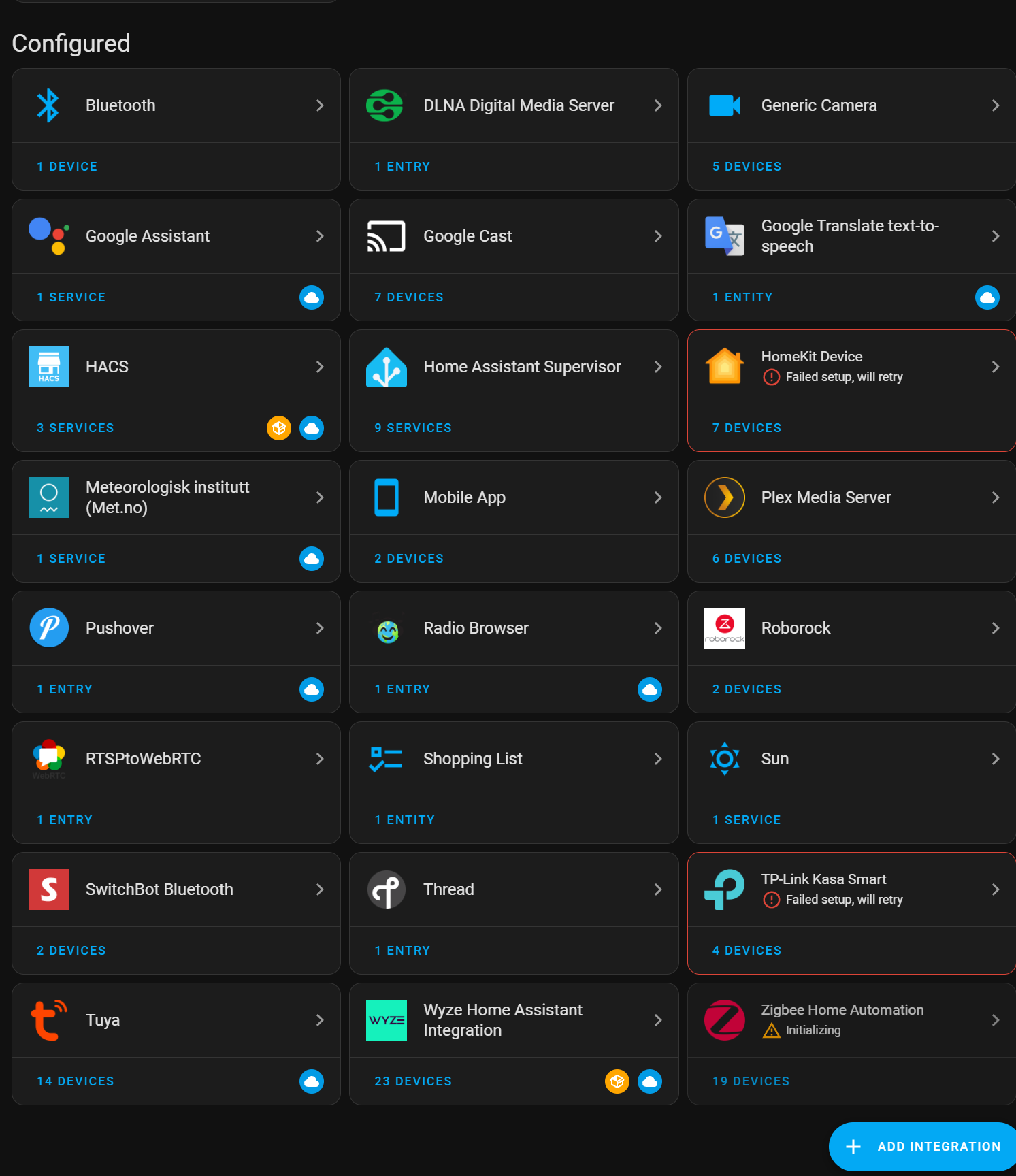 Home Assistant Halfway Crashes After A Reboot And Loading Integrations Configuration Home