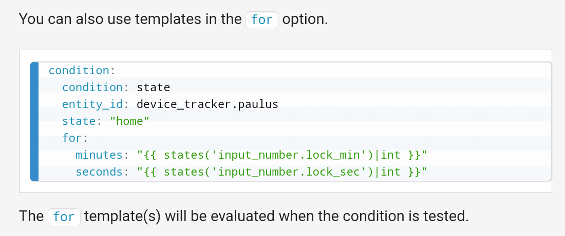 State condition with 'for' triggering immediately instead of after the ...