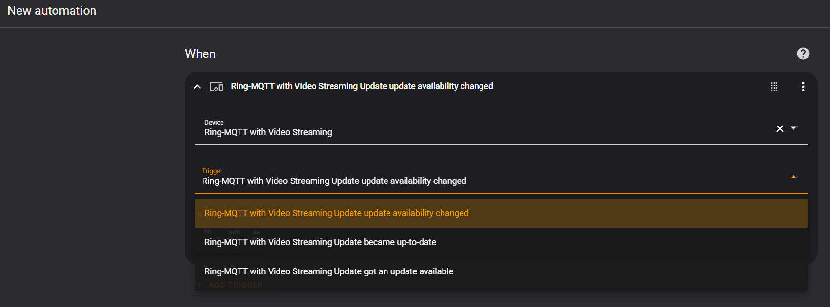 Ring rtsp stream to card for 10 seconds only when doorbell is pressed ...