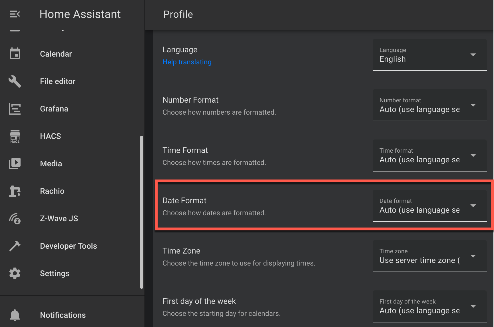 Get Hass Date Format From Custom Component Development Home
