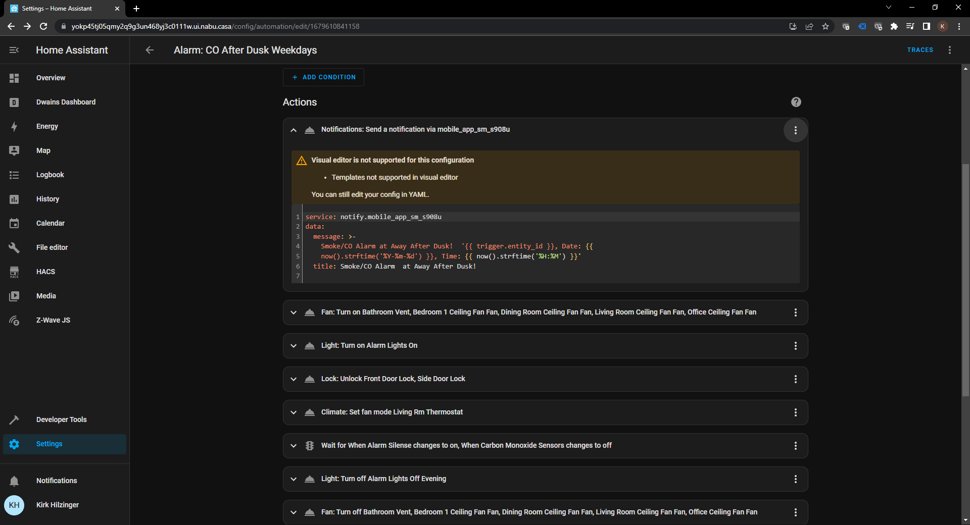 Placing The Device That Triggered An Automation In The Notification Sent Configuration Home