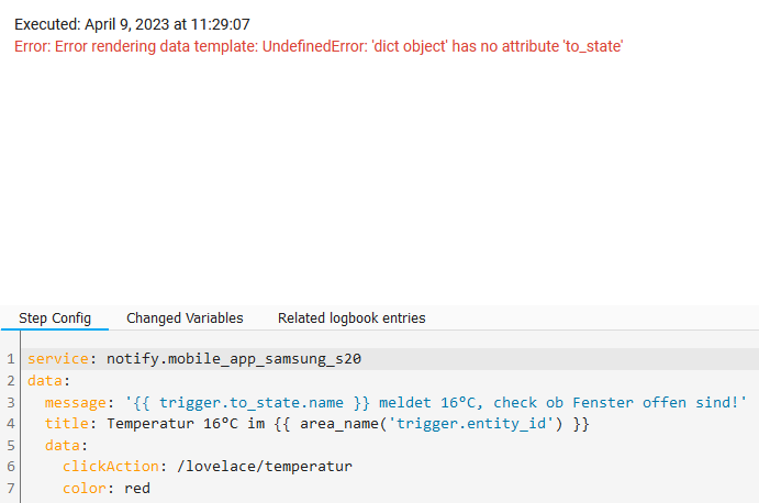 When temperature goes below 16°C, notify mobiles and send name of thermostat / room ...