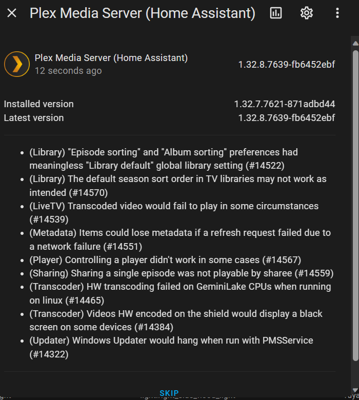 Plex integration should have an update sensor - Feature Requests - Home ...