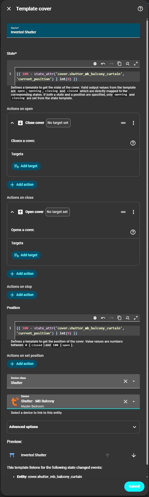 Unable to swap shutters indication - Frontend - Home Assistant Community