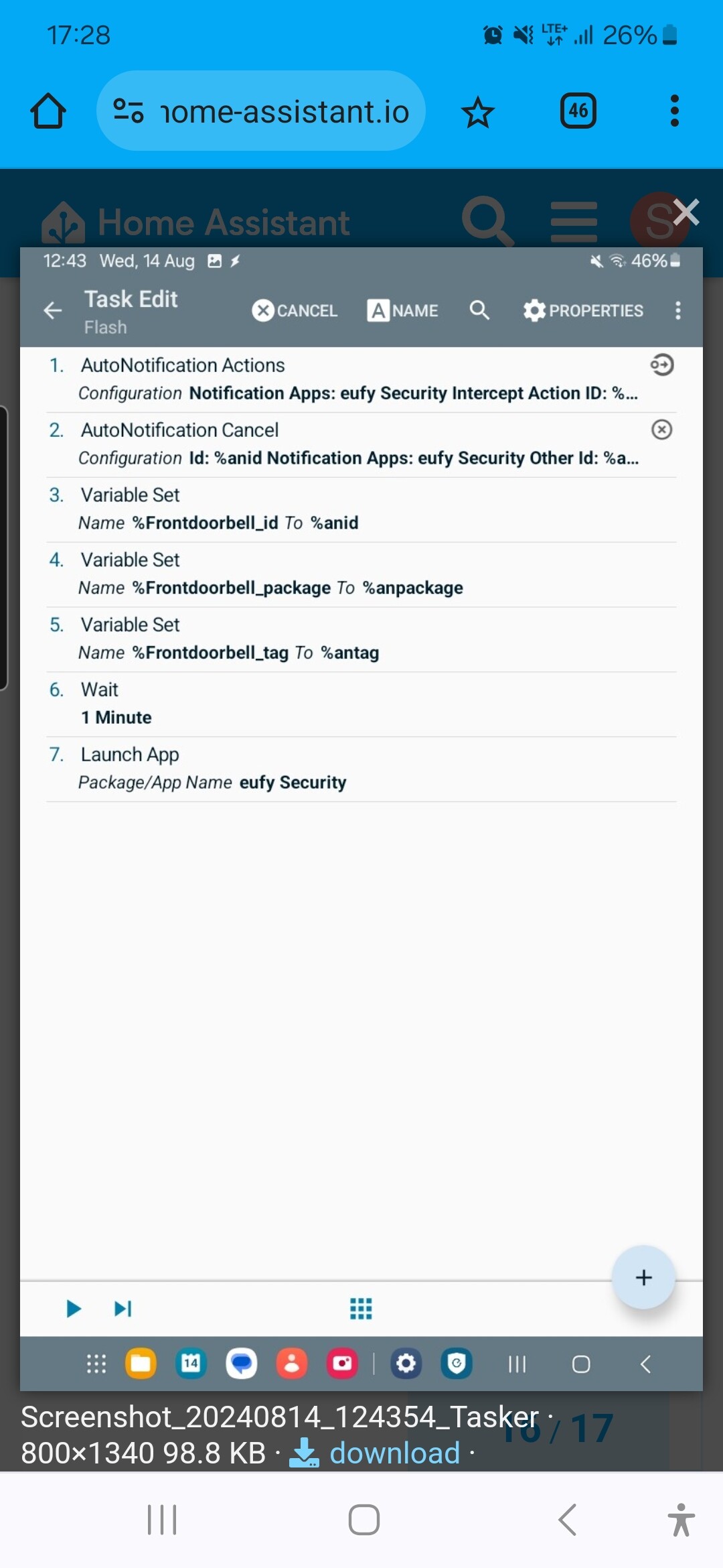 Security cameras - view feed automatically (Eufy+Tasker+AutoNotification) - Share your Projects ...