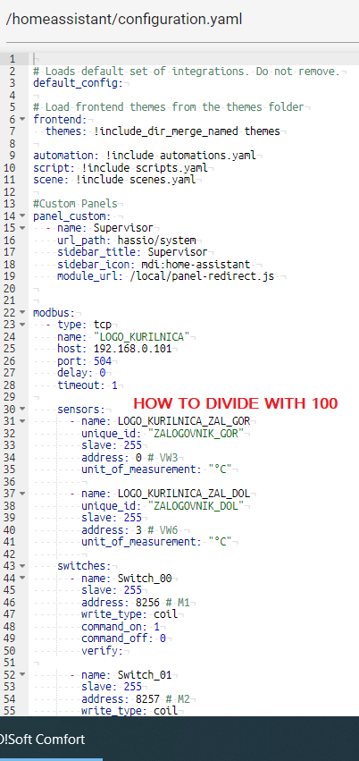 Dividing in modbus sensor reading - Configuration - Home Assistant Community