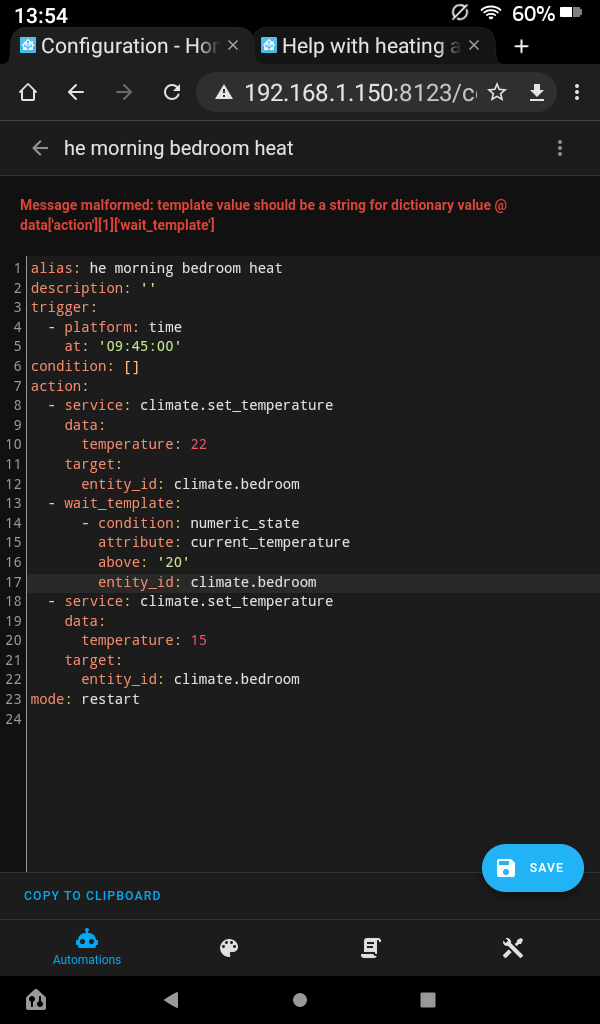 Help With Heating Automation Wait For Trigger Configuration Home Assistant Community