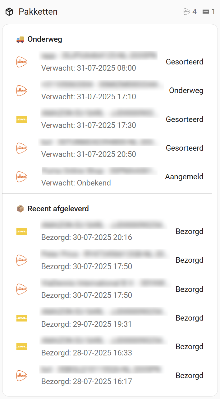 PostNL Integration - Page 23 - Custom Integrations - Home Assistant Community