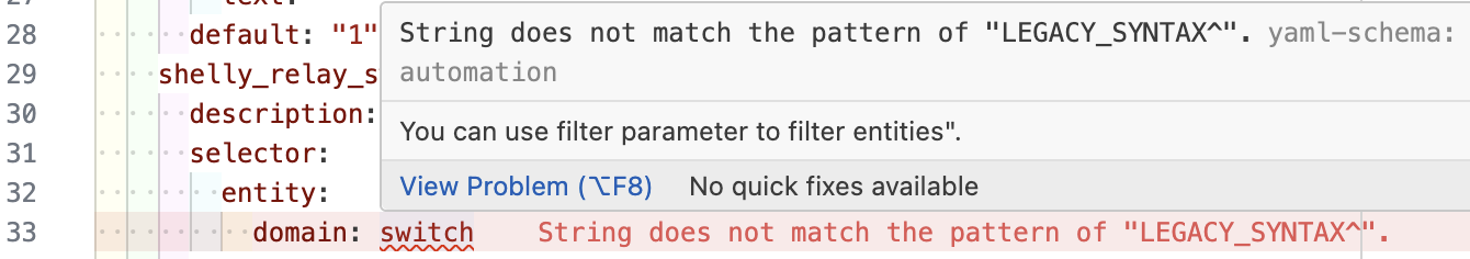 Is There A Legacy Syntax On Entity Domain For Selectors Add Filter
