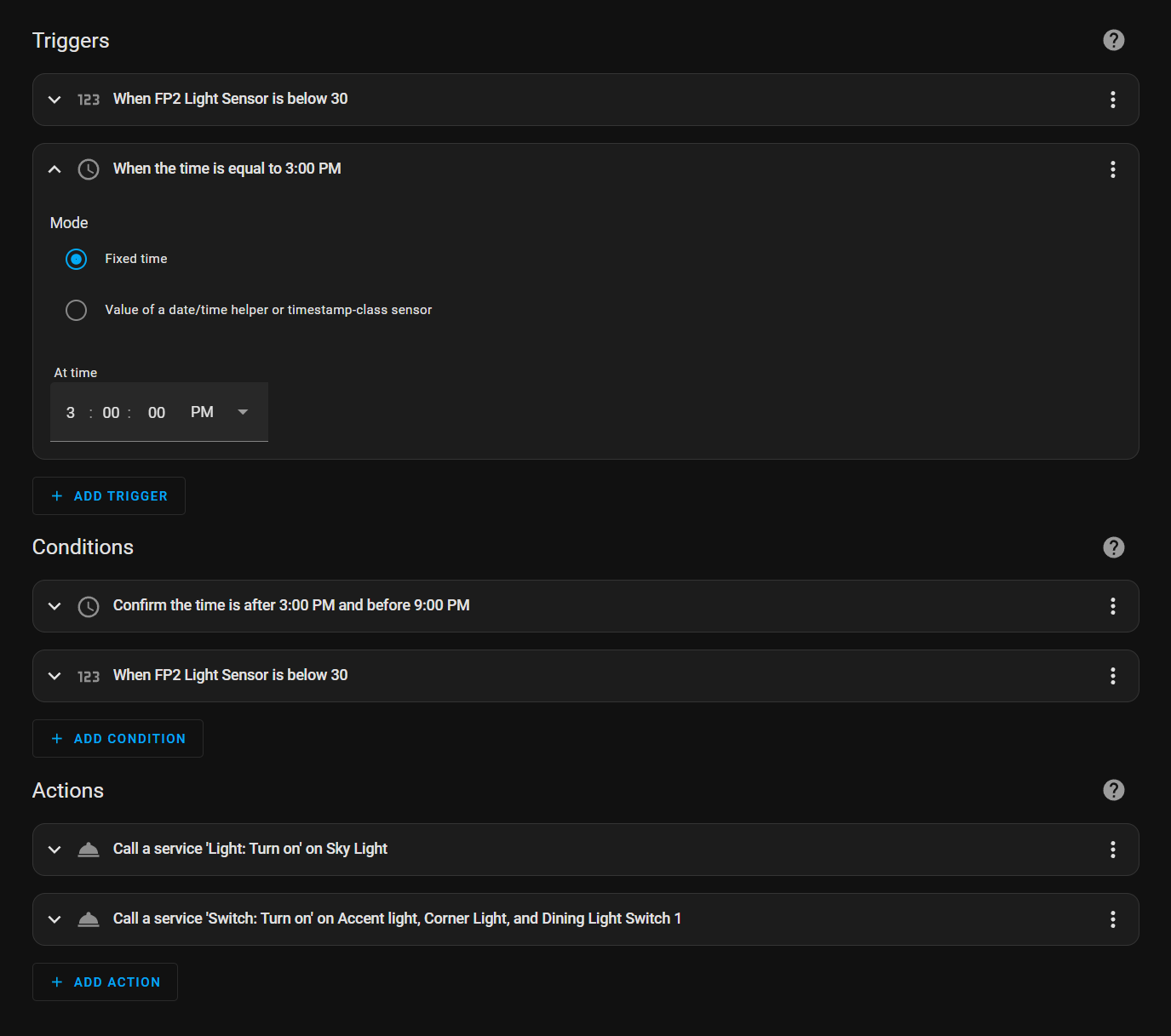 Aqara FP2 light sensor lux reading not triggering automation - Configuration - Home Assistant ...