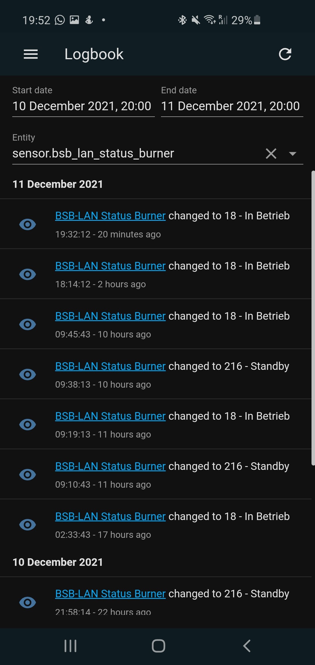 Logbook / state change history on entity pop-up's history tab ...