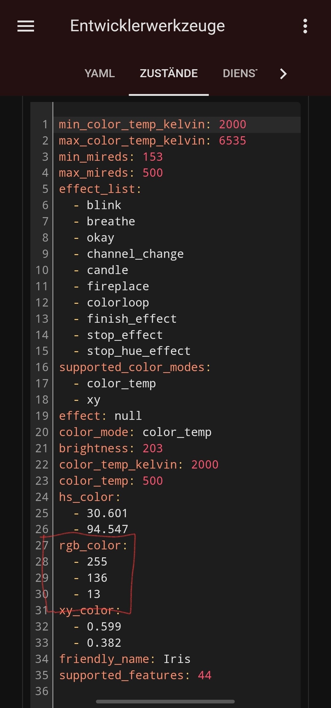 How to get the RGB value of a light? - Development - Home Assistant ...