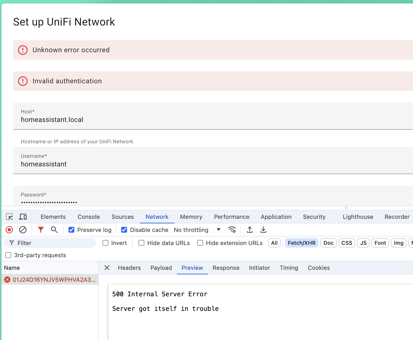 Unifi Integration Login Issue Third Party Integrations Home