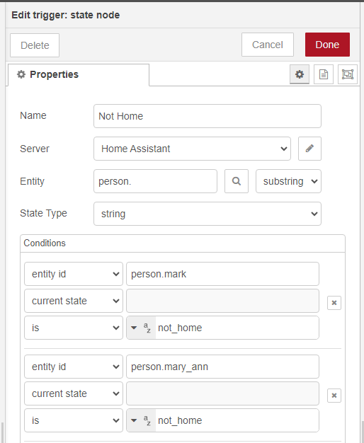 Nub need help with flow that only activate if we are not home - Node-RED - Home Assistant Community