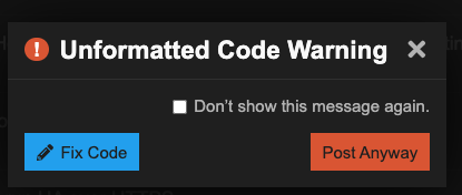 [SOLVED] Unformatted code warning - Frontend - Home Assistant Community
