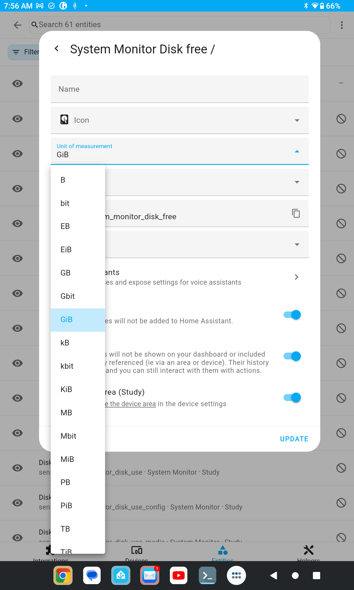 Return System Monitor Integration Diskmem Stats In Bytes Instead Or Provide Option Feature