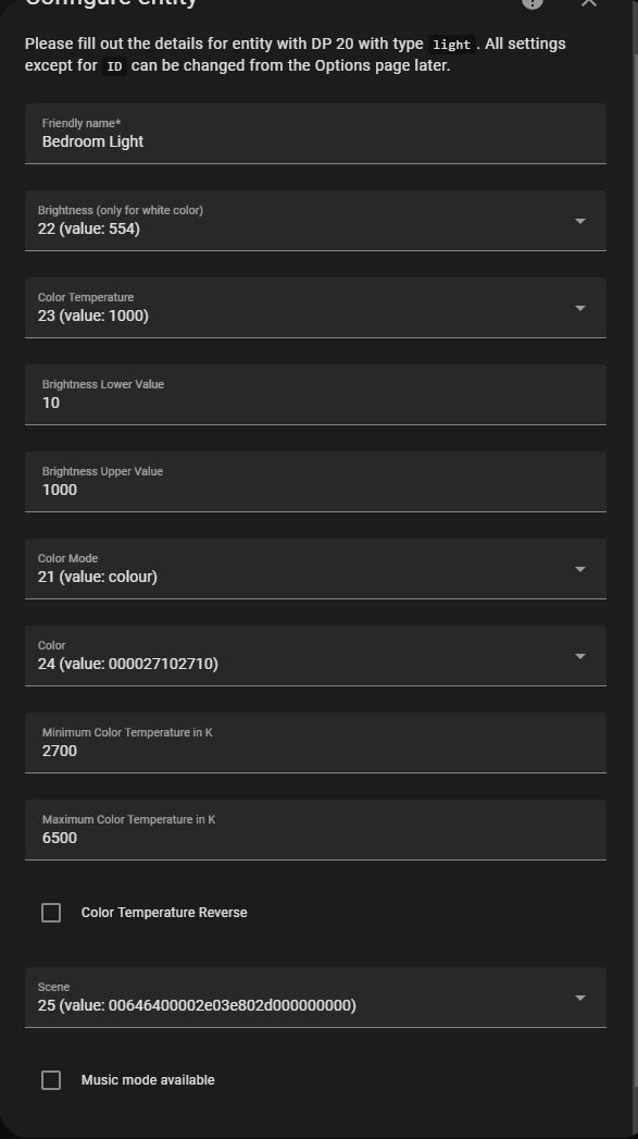 Tuya Ceiling light configuration - Configuration - Home Assistant Community