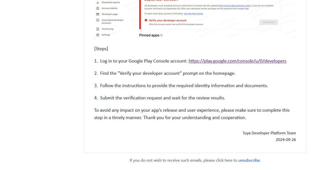 Tuya: Google Play Console now requires all developers to complete ...
