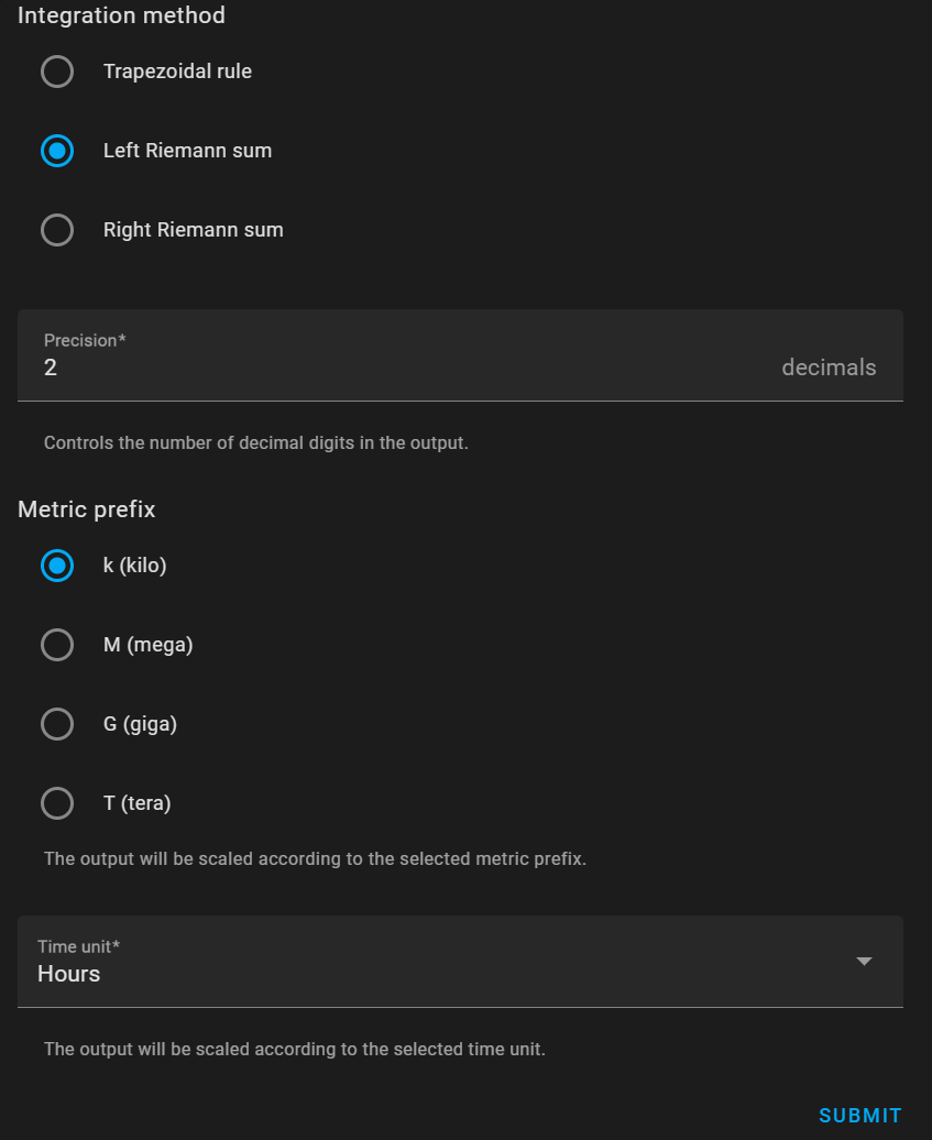 Riemann Sum Integral Sensor Wrong Metric Configuration Home Assistant Community