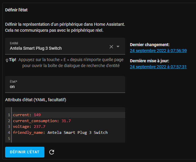 Can't setup energy probably due to wrong unit of measurement ...