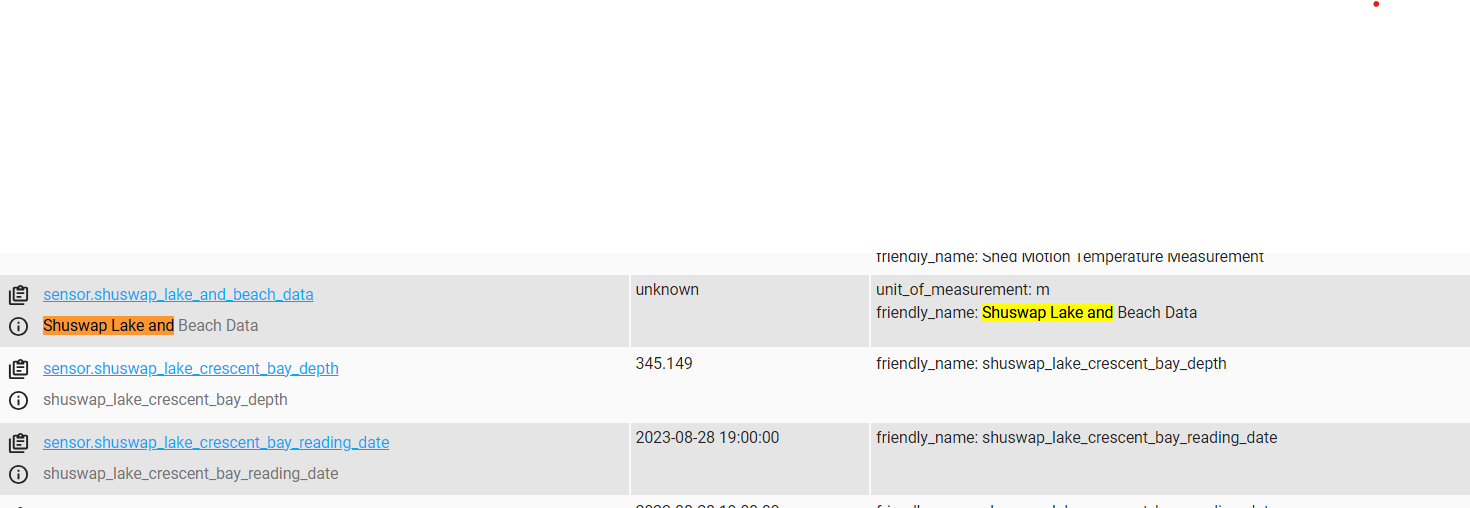 Lake Level analysis - pulling data from external source via API key - REST JSON - Configuration ...