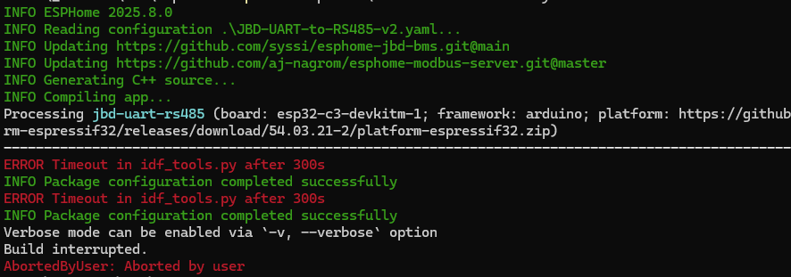 Esphome Compile timeout? - ESPHome - Home Assistant Community