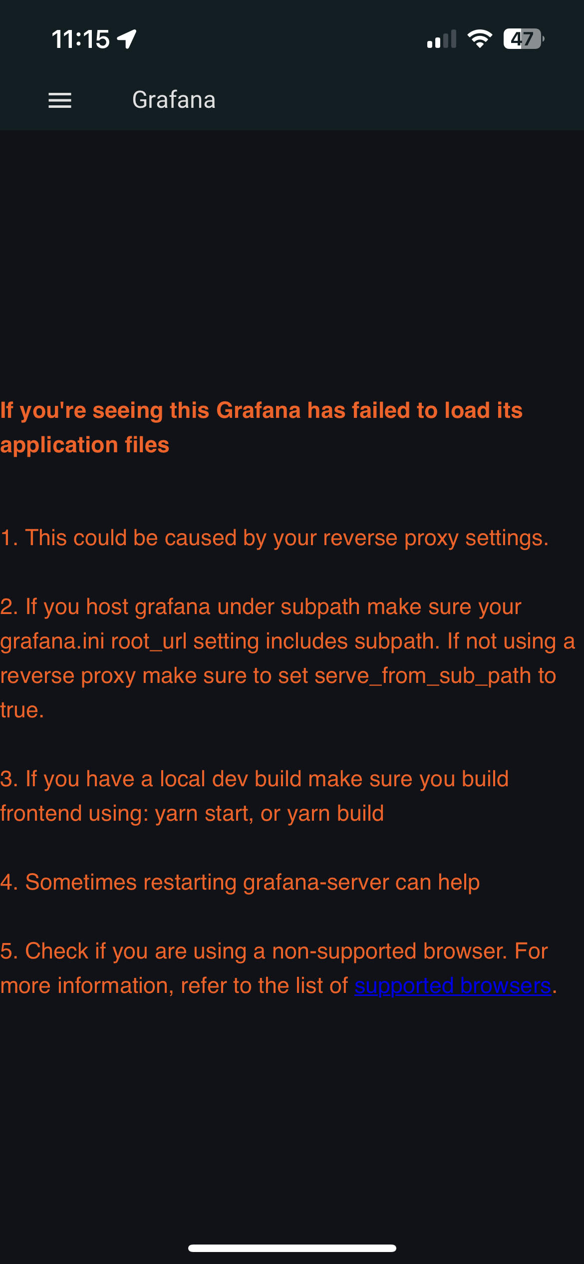 Problems With Grafana On Mobile Device Home Assistant Community