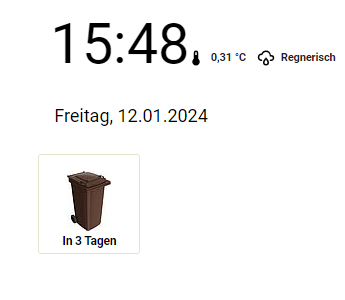 Waste_collection shown in Markdown Card with an Icon on Dashboard ...