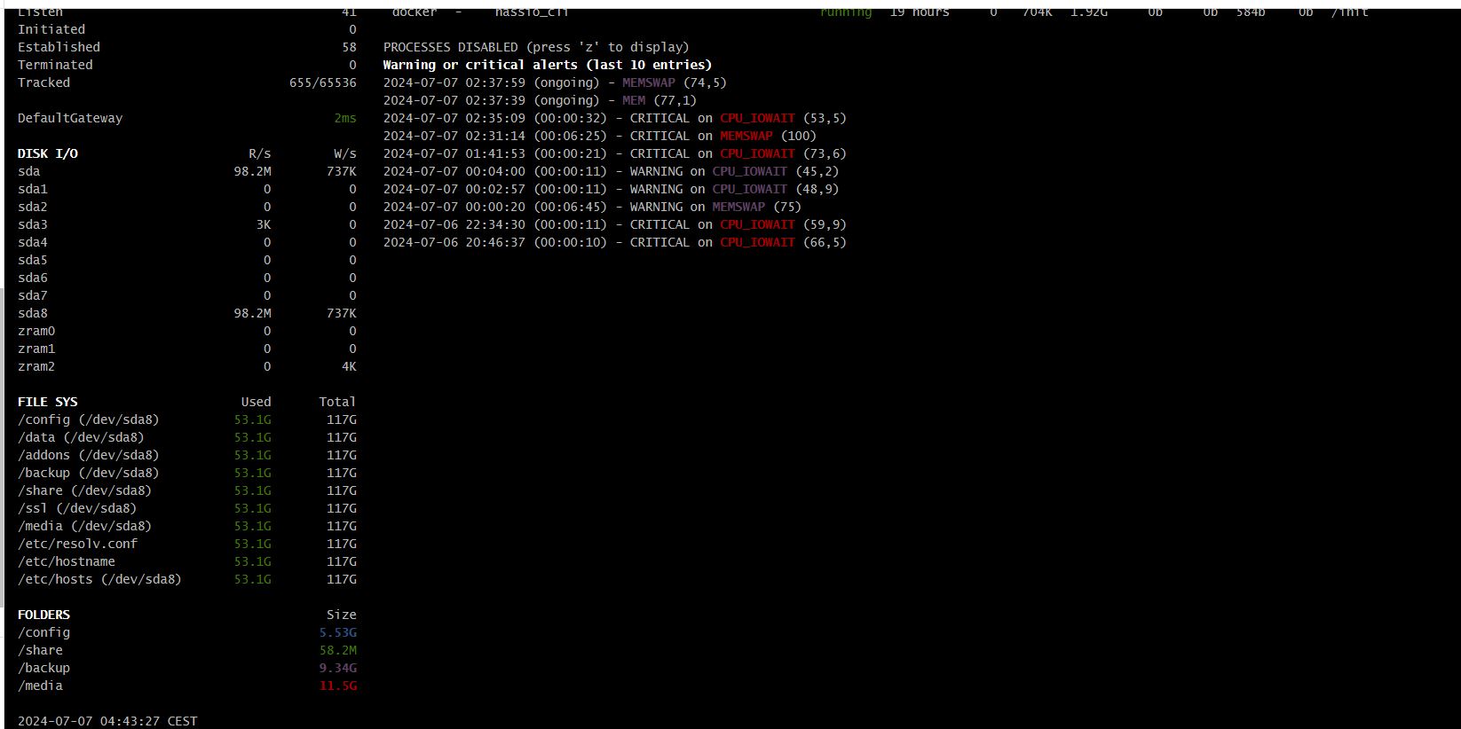 High disk read and high cpu load in HAOS Proxmox VM - Home Assistant OS - Home Assistant Community