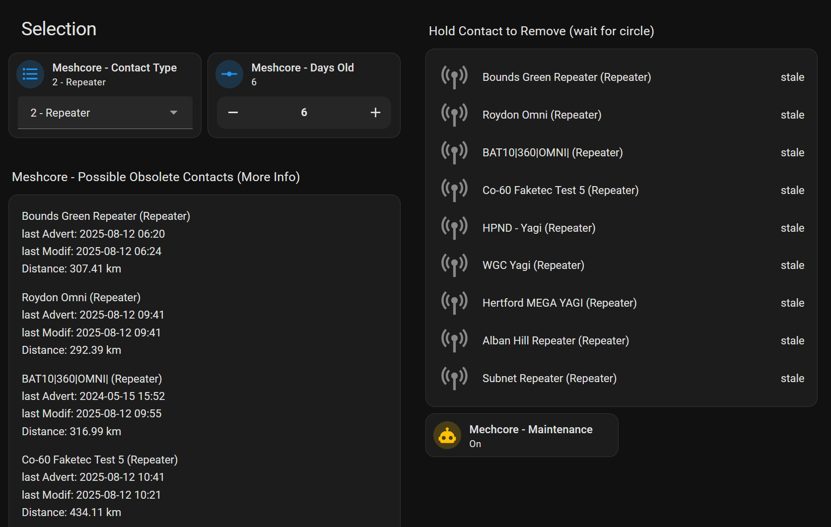 Meshcore Contact Management (combining a template plus hold-action) - Custom Integrations - Home ...