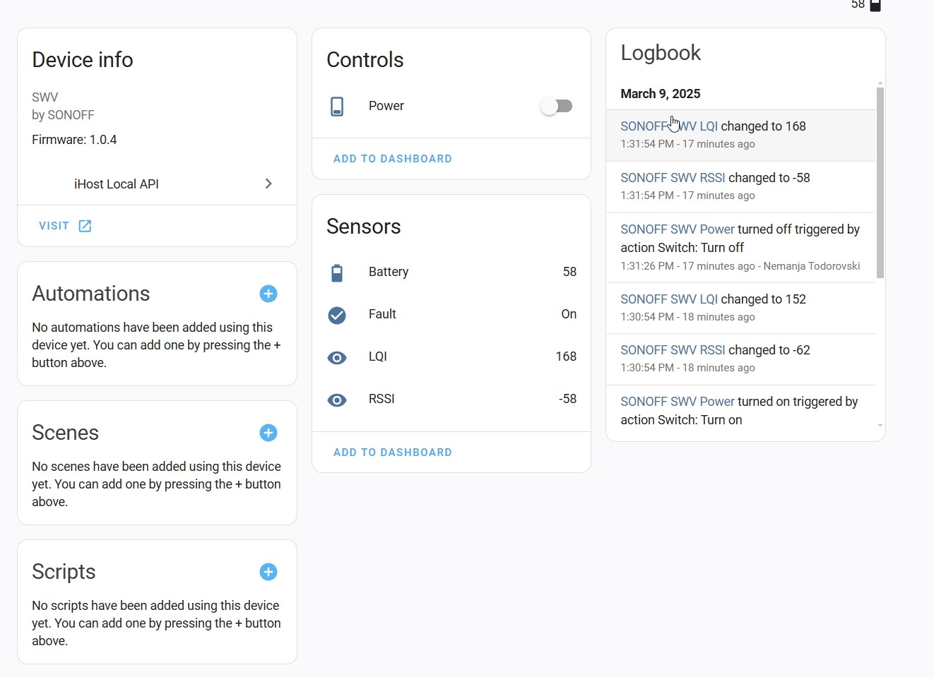 Sonoff iHost & Home Assistant - Sonoff SWV, Aqara H1 - Installation - Home Assistant Community