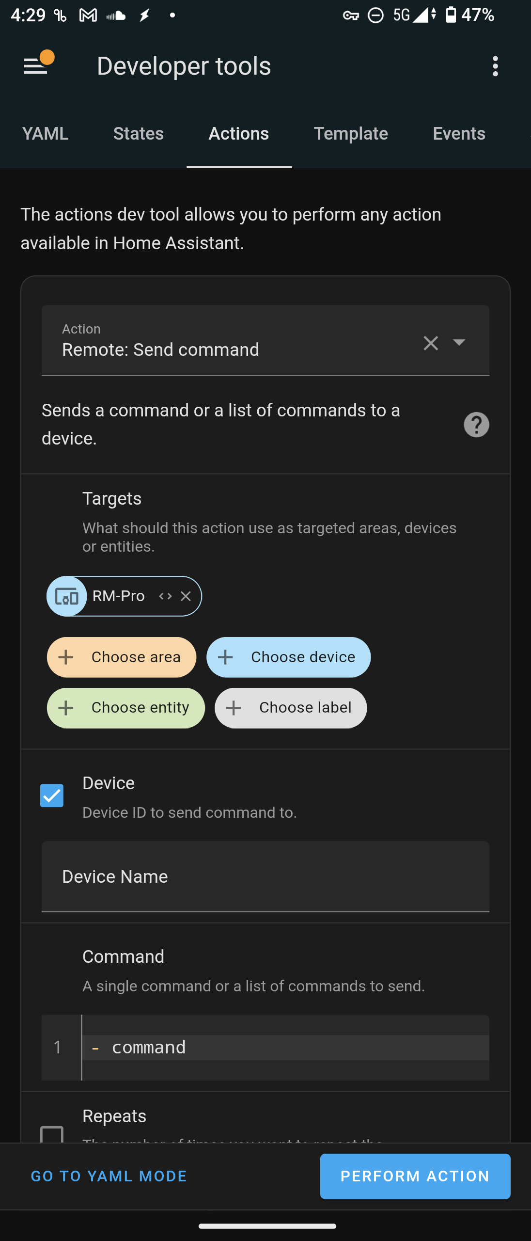A guide for setting up an remote control with Broadlink and Grid Card ...