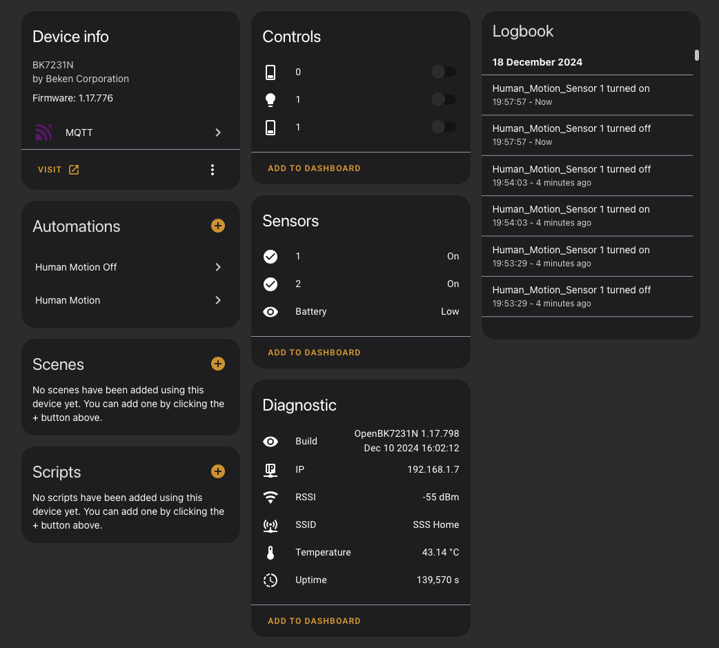 Motion Sensor Mqtt & automation - Configuration - Home Assistant Community