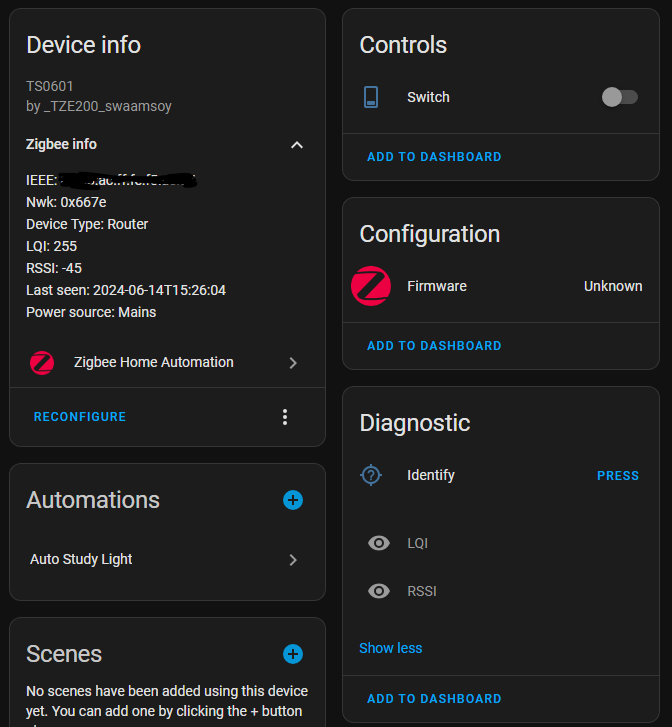 ZigBee dimmer in ZHA but not working - Zigbee - Home Assistant Community