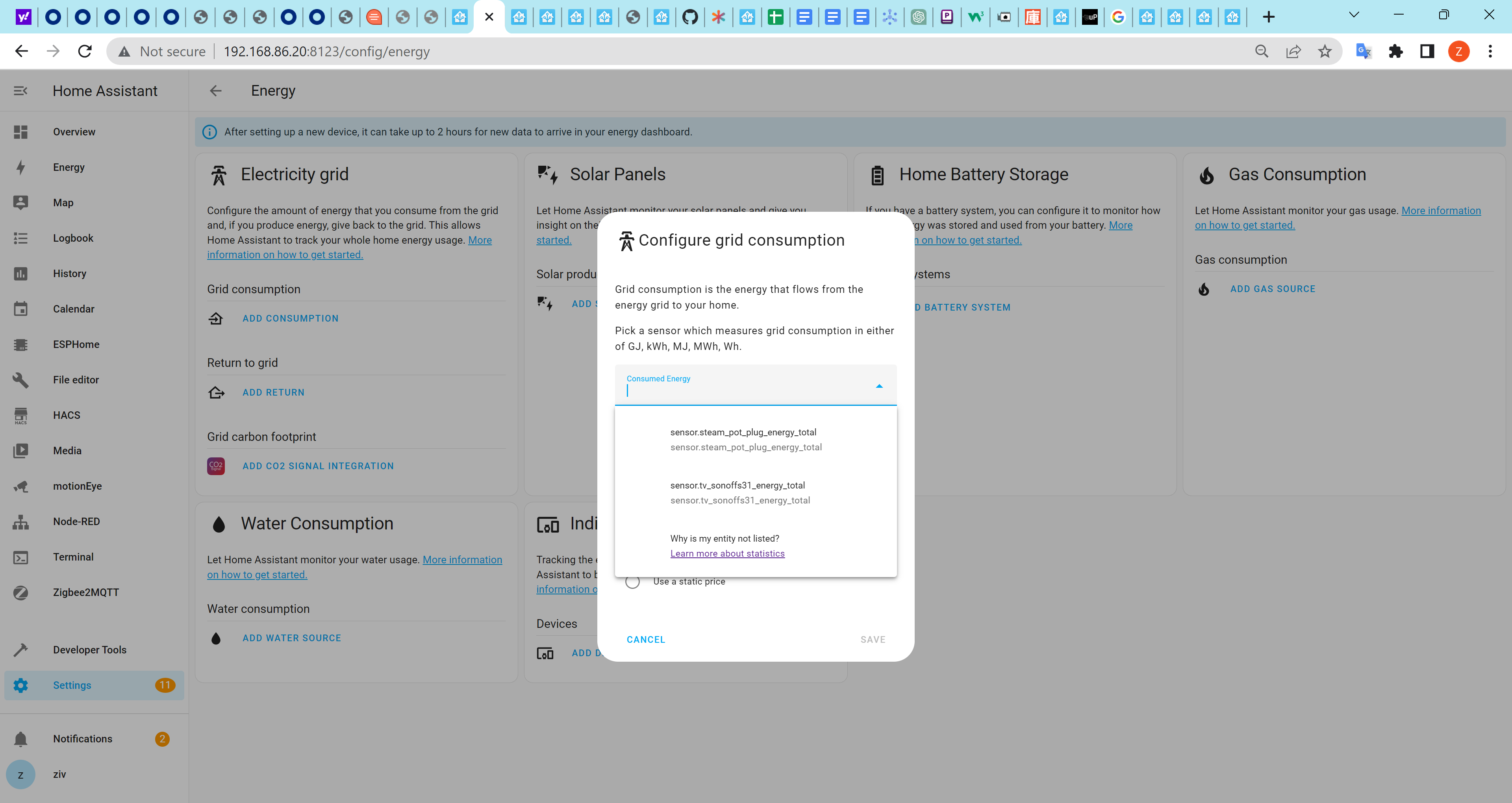 Energy Dashboard Entities Problem Entities Didnt Be Updated Configuration Home