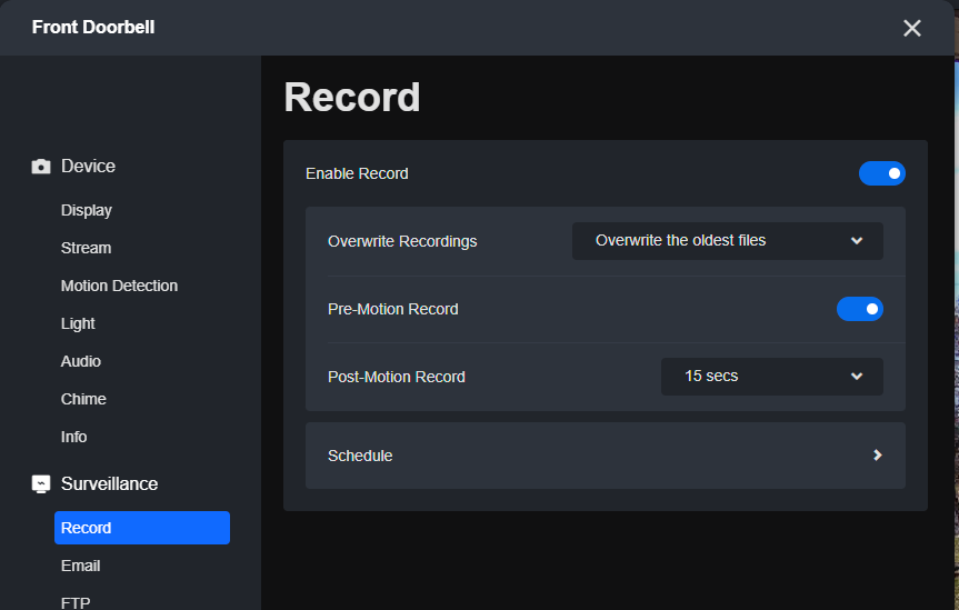 Reolink Doorbell Record Entity seems to do nothing - Configuration ...