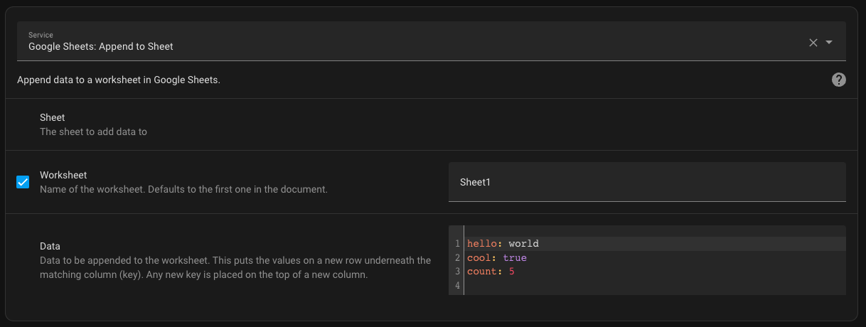 How Do I Select The Sheet Or Find The config entry For My Google 
