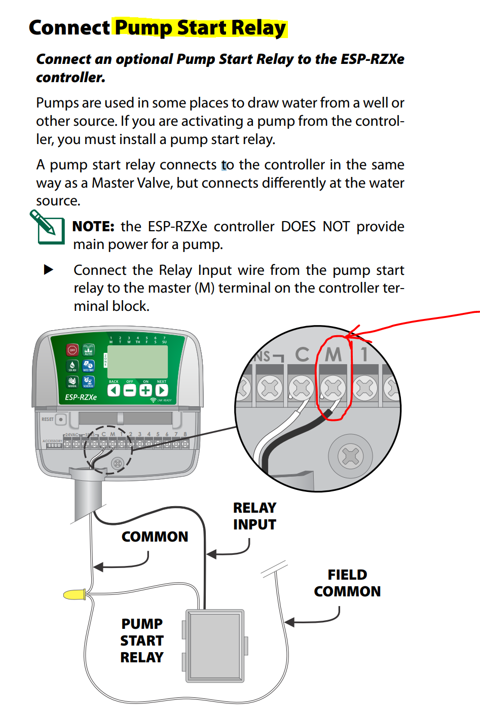 Esquema de Fiação Rain Bird ESP-M