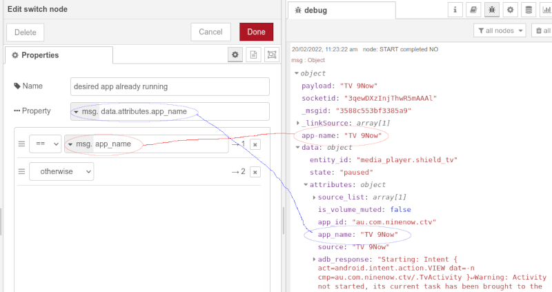 Problem Comparing An Attribute Of A Ha Entity Node Red Home