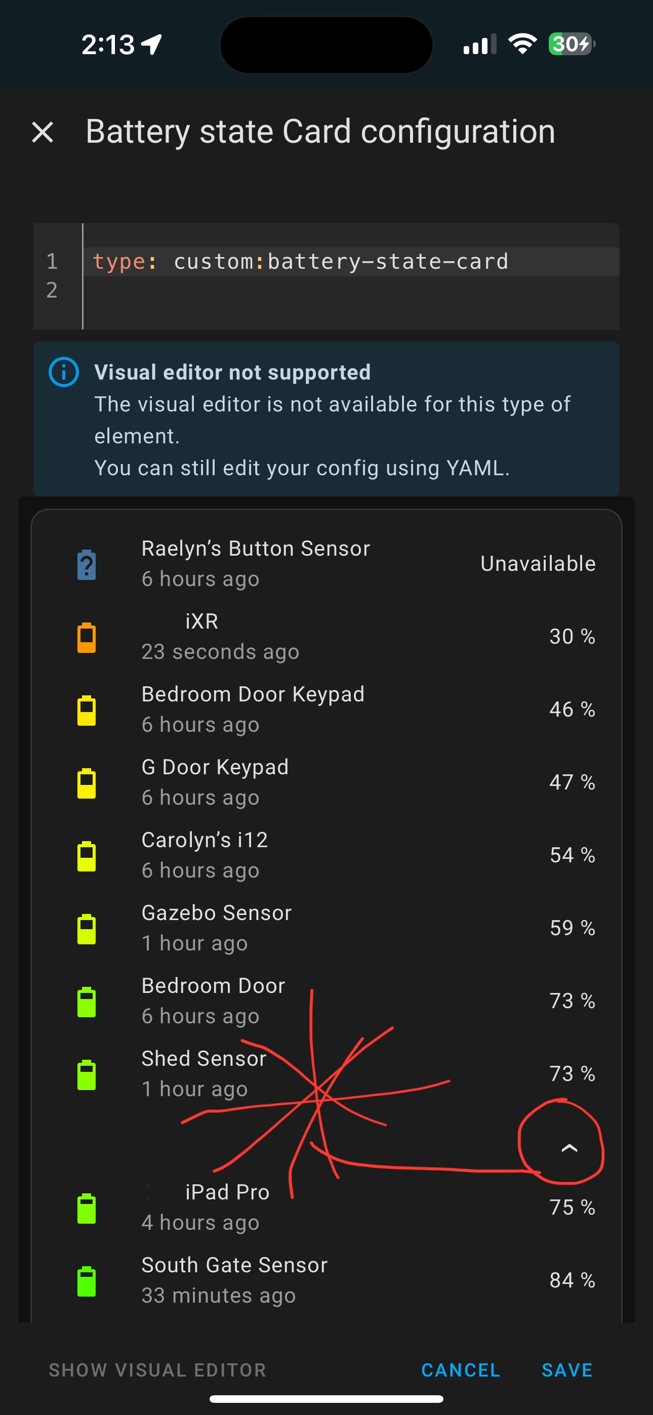 Battery Card Dropdown Arrow… - Configuration - Home Assistant Community